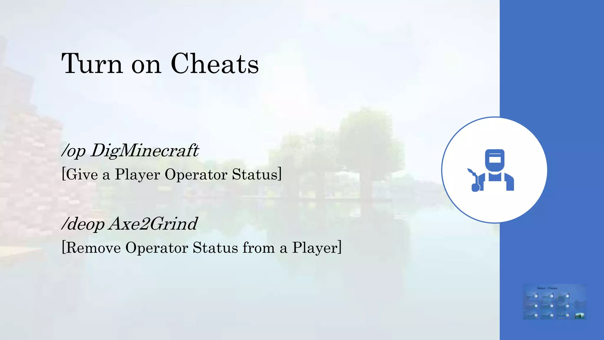 Tips and cheats Minecraft: Education Edition Desktop Version | PPSX