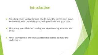 Tips and Secrets to Make the Perfect Rice | PDF