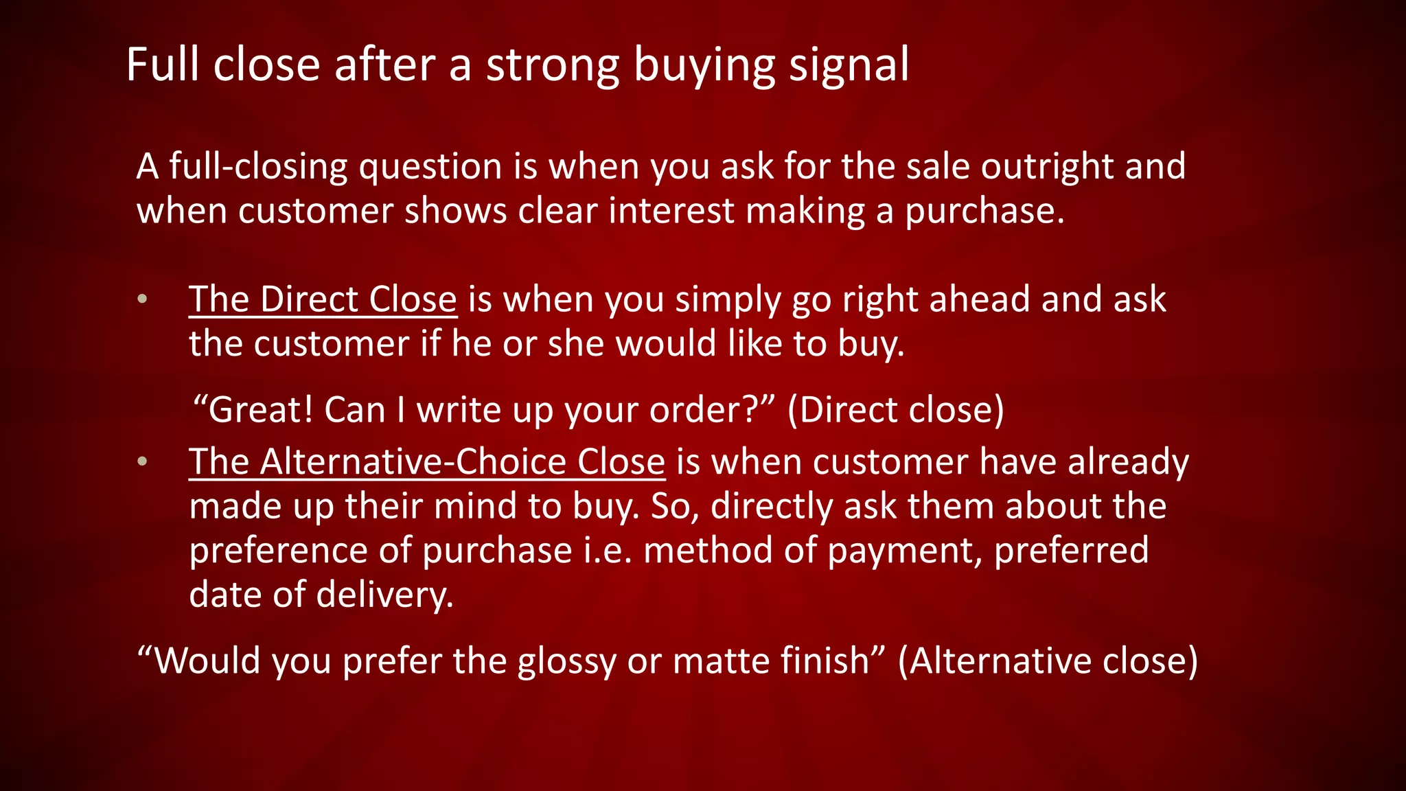 Tips and Techniques for Closing the Sales | PPTX