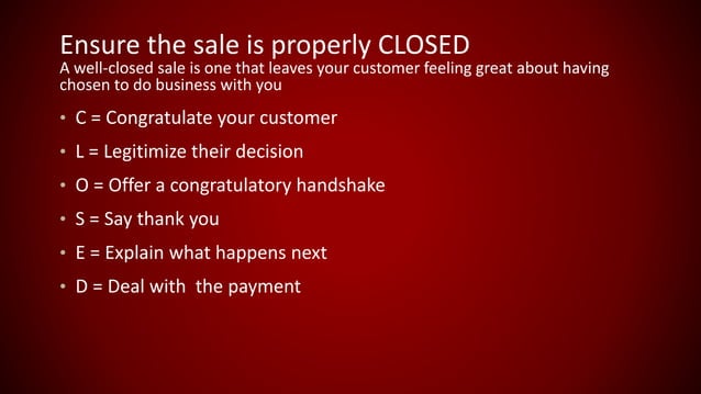 Tips and Techniques for Closing the Sales | PPTX | Sales | Business