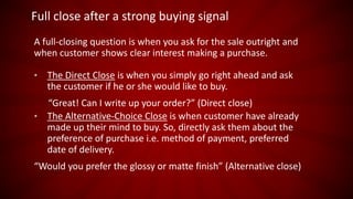Tips and Techniques for Closing the Sales | PPTX