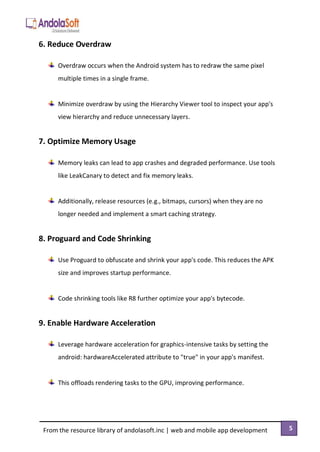 14 Tips On How To Improve Android App Performance | PDF | Operating Systems | Computer Software ...