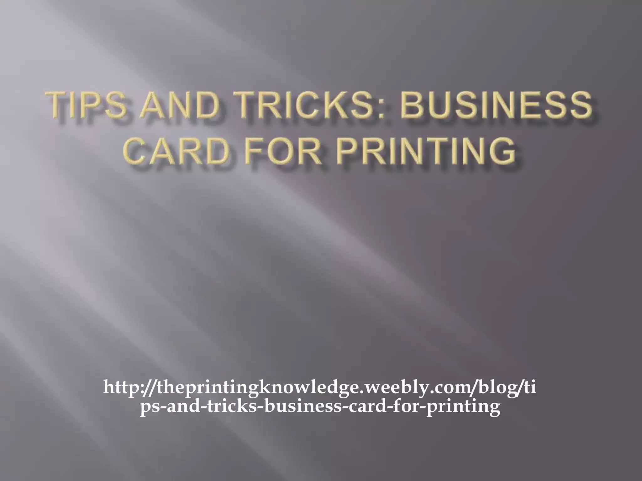 Tips and tricks | PPTX