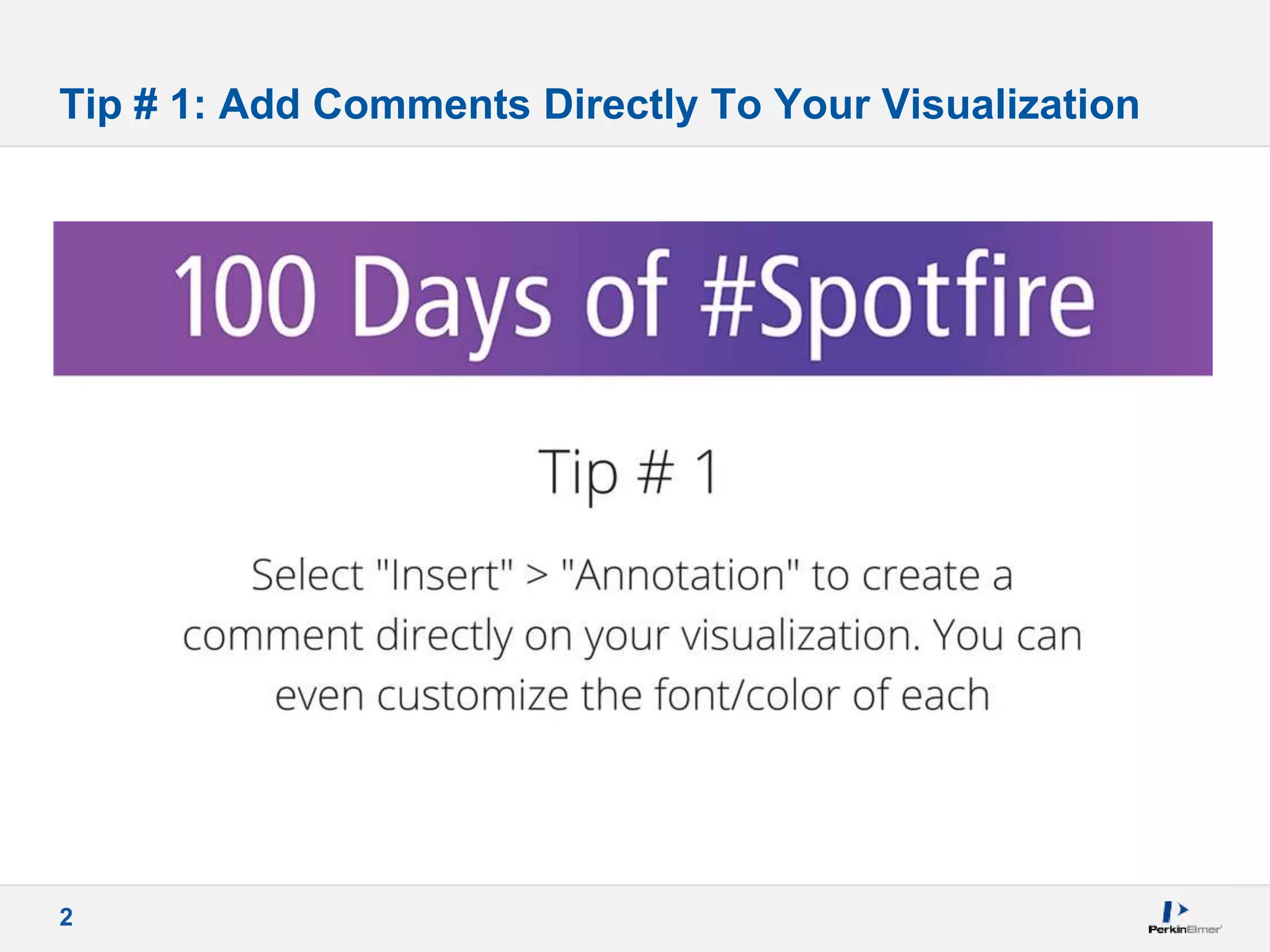 100 days of Spotfire - Tips & Tricks | PPTX