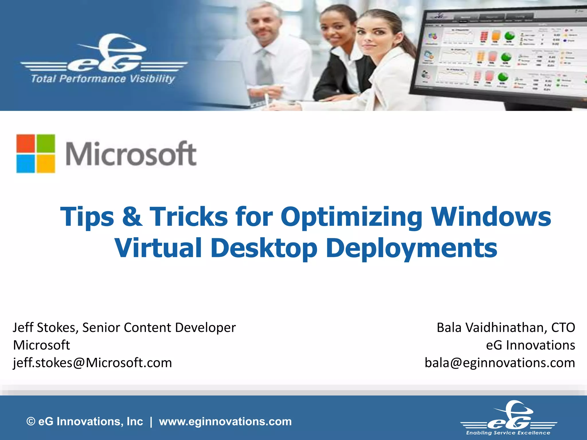 Tips and tricks for optimizing windows virtual desktops final - Jeff ...
