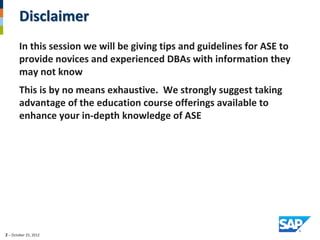 Tips and Tricks for SAP Sybase ASE | PDF