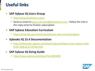 Tips and Tricks for SAP Sybase IQ | PDF