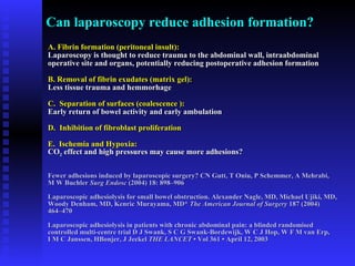 Tips and Tricks in Laparoscopic Dissection of Adhesions | PPT
