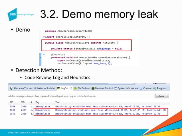 Tips and tricks to attack memory problem in android programming | PPT