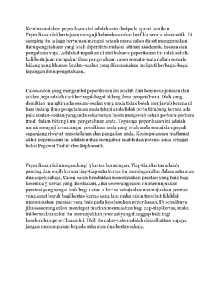 Tips Awal Peperiksaan exam PTD | PDF