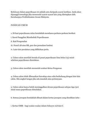 Tips Awal Peperiksaan exam PTD | PDF