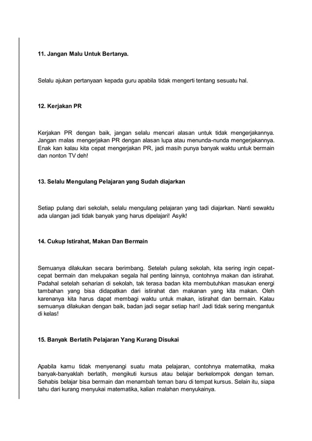 Tips belajar efektif | PDF