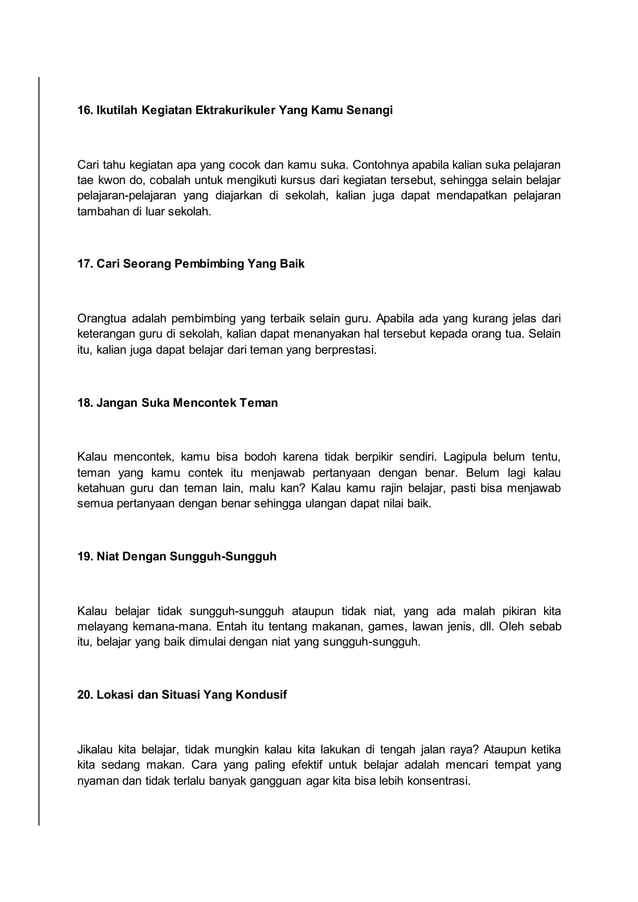 Tips belajar efektif | PDF