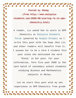 Tips cemerlang kimia | PDF