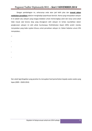 Tips dan Panduan Peperiksaan Pegawai Tadbir Diplomatik M41 | PDF