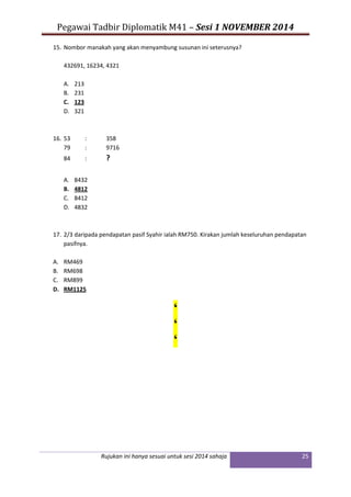 Tips dan Panduan Peperiksaan Pegawai Tadbir Diplomatik M41 | PDF