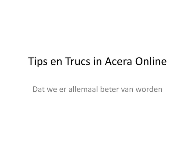 Tips en Trucs 5 | PPTX