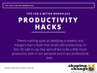 Productivity Hacks for the Workplace | PPT