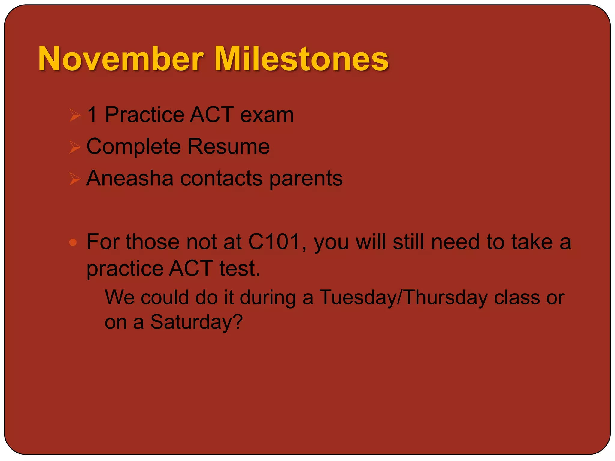 ACT tips & Resume | PPTX