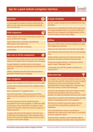 tips for a good website navigation interface | PDF