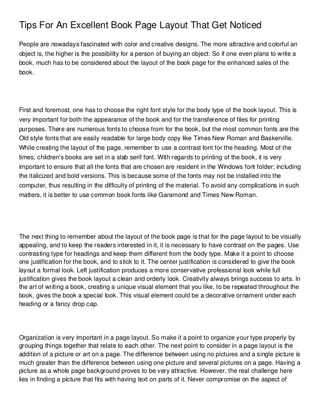 Tips For An Excellent Book Page Layout That Get Noticed