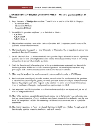 Tips for answering spm paper | PDF