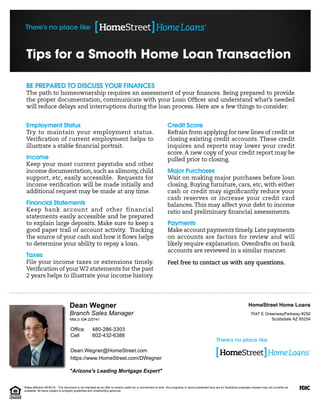 Tips for a Smooth Mortgage Transaction! | PDF