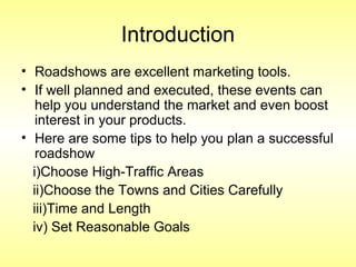 Tips for a successful roadshow | PPT