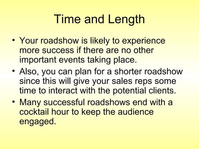 Tips for a successful roadshow | PPT