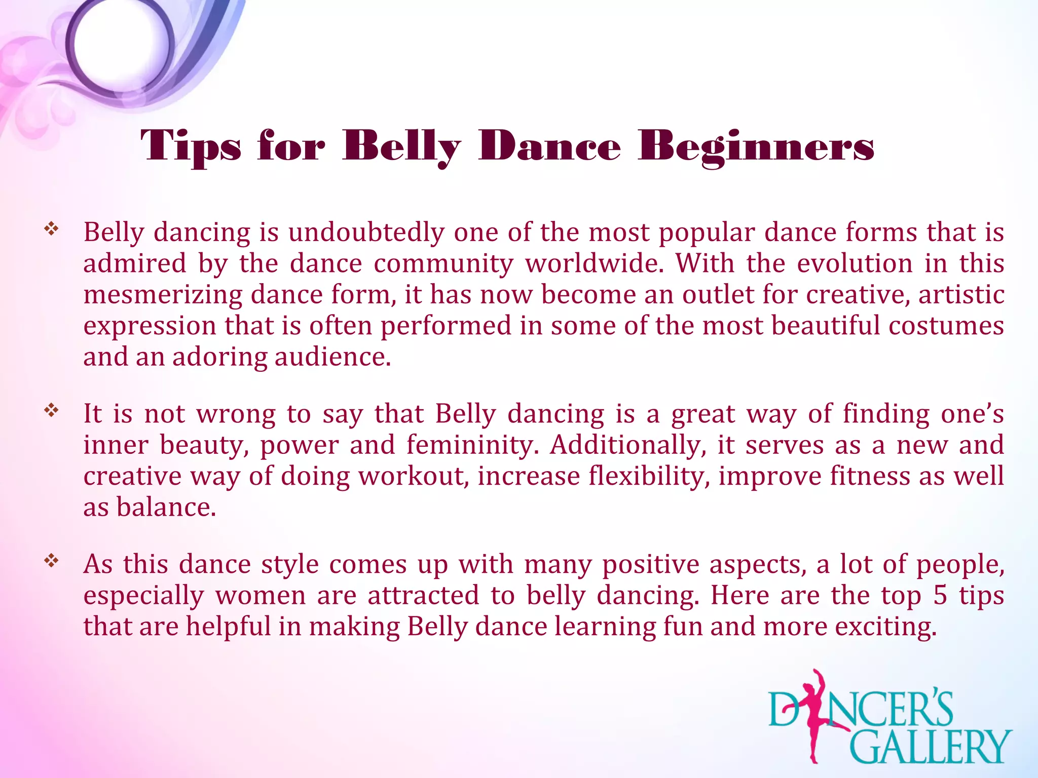 Tips for belly dance beginners | PPT
