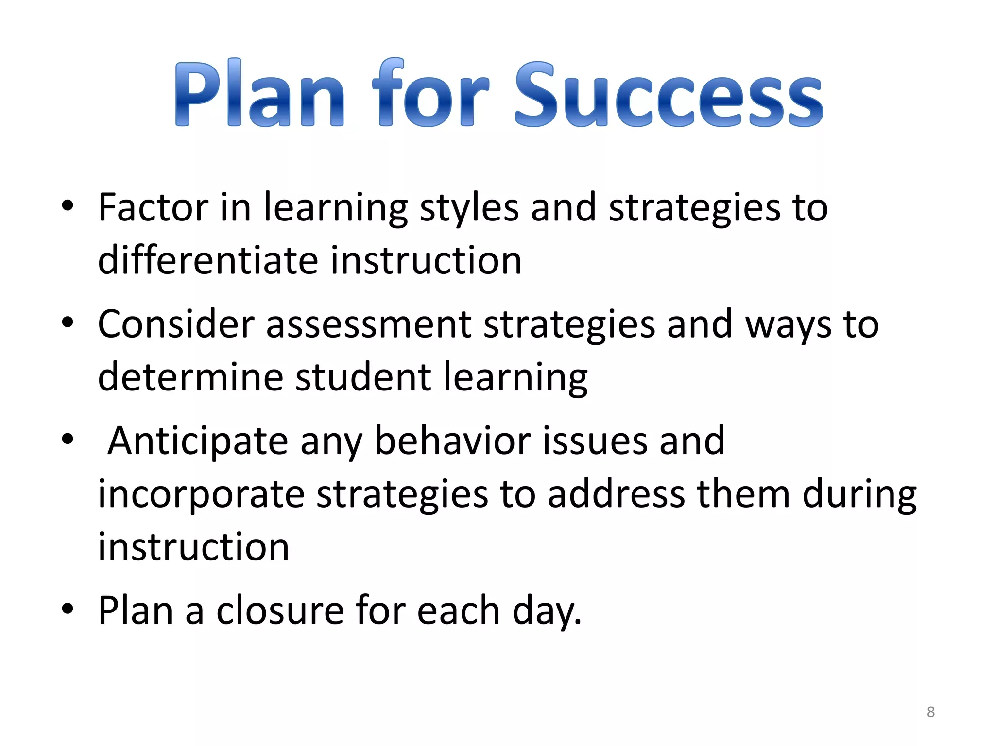 The Keys to Student Achievement and Classroom Success | PDF