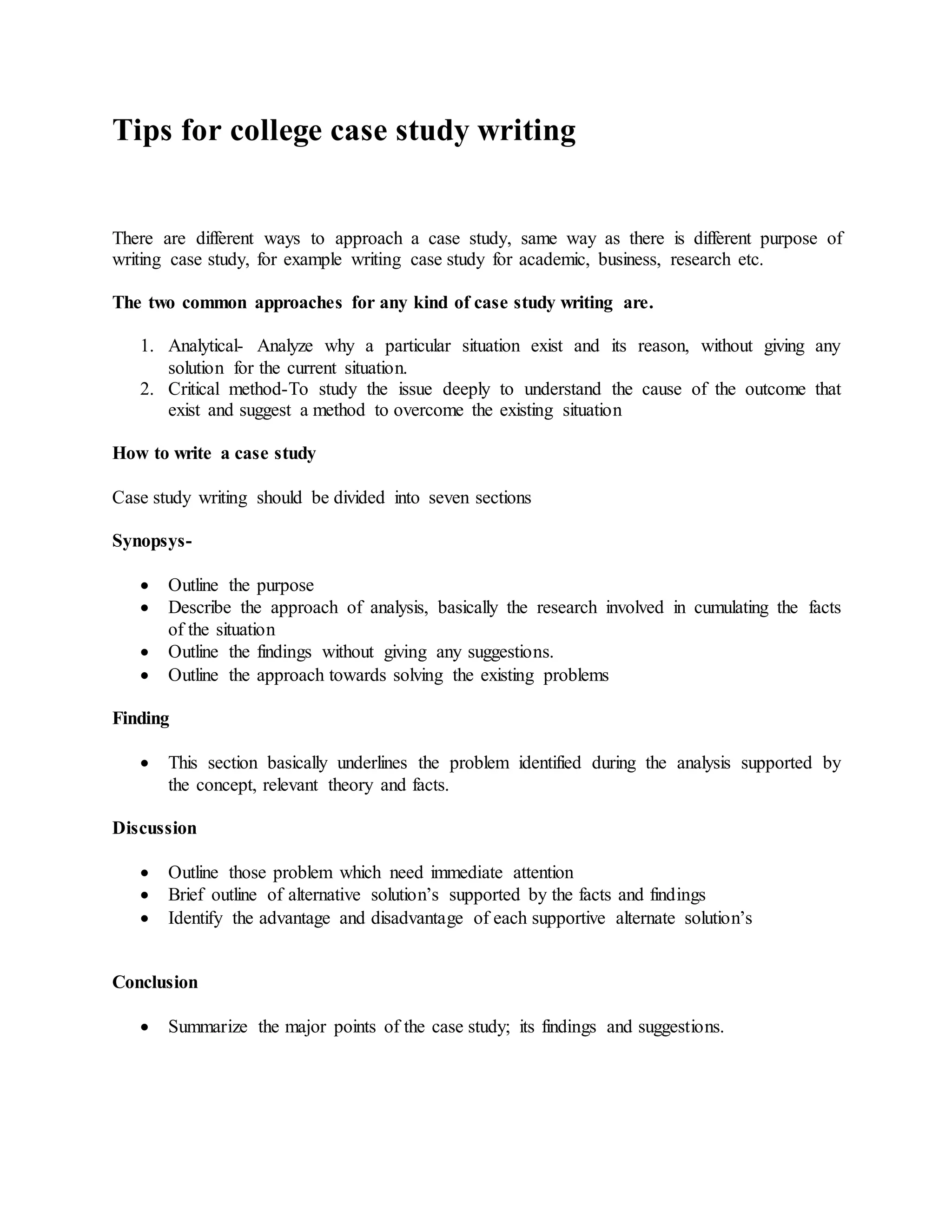 Tips for college case study writing | PDF