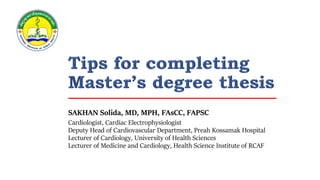 Tips For Completing Master S Degree Thesis Pdf