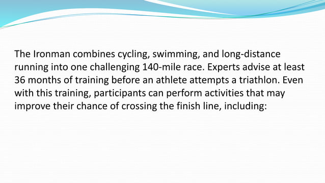 Tips for Completing the Ironman Triathlon | PPTX | Track and Field | Sports