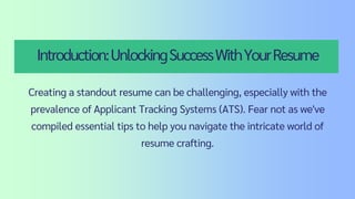 Tips For Crafting an Effective Professional Resume | PPTX
