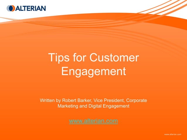 Tips For Customer Engagement | PDF