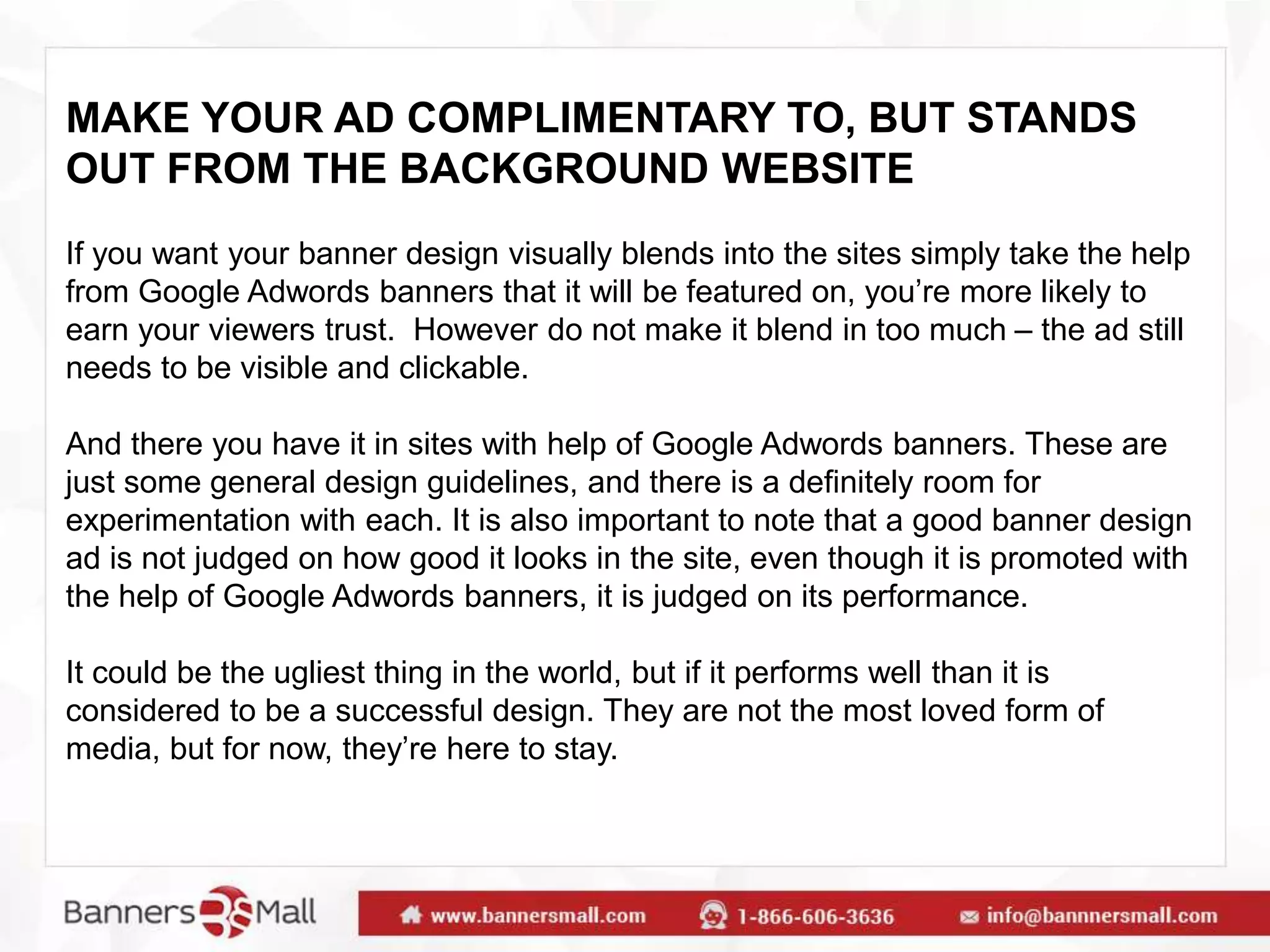 ANIMATED BANNERS DESIGNING TIPS | PPT | Free Download