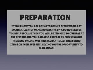 Tips for Dining Out | PPT