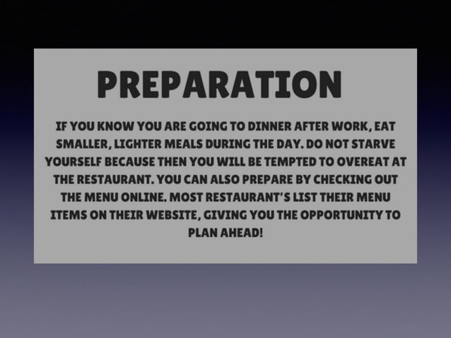Tips for Dining Out | PPT
