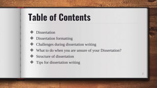 Tips For Dissertation Writing | PPT