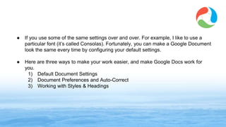 Tips for Easy Google Docs Customization | PPTX