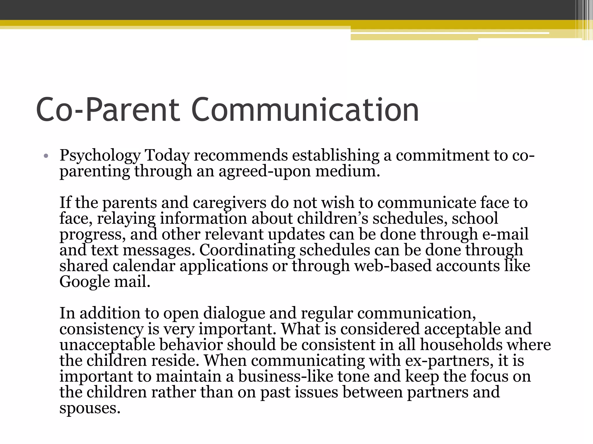 Tips for Effective Co-Parent Communication | PPTX