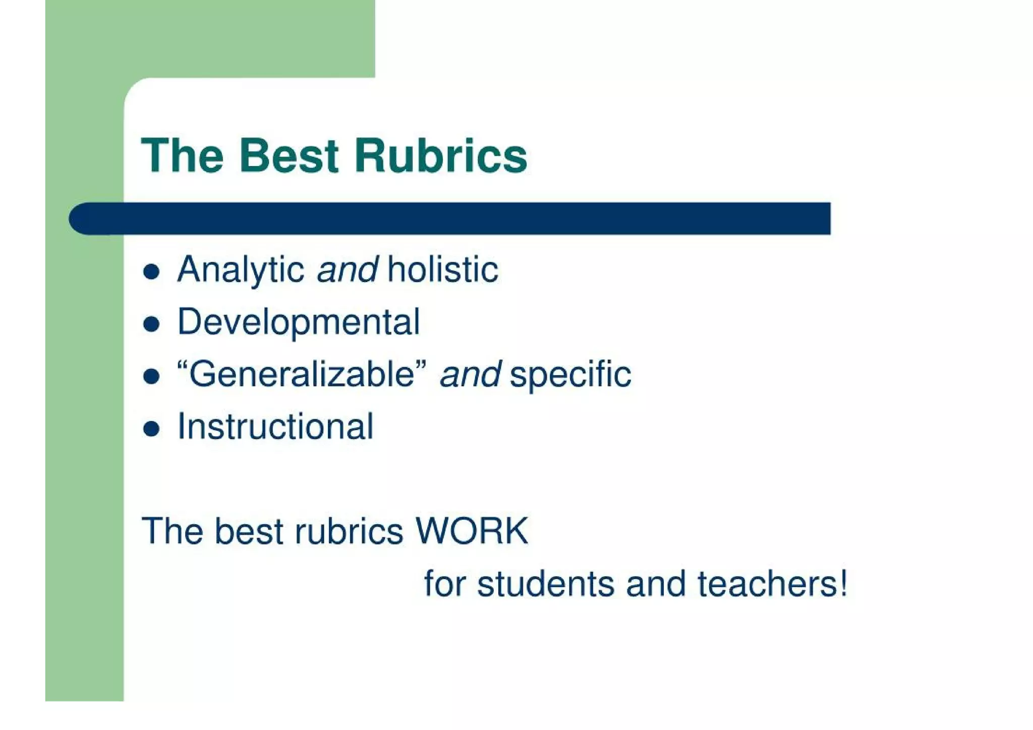 Tips For Effective Rubric Design | PDF