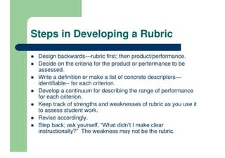 Tips For Effective Rubric Design | PPT