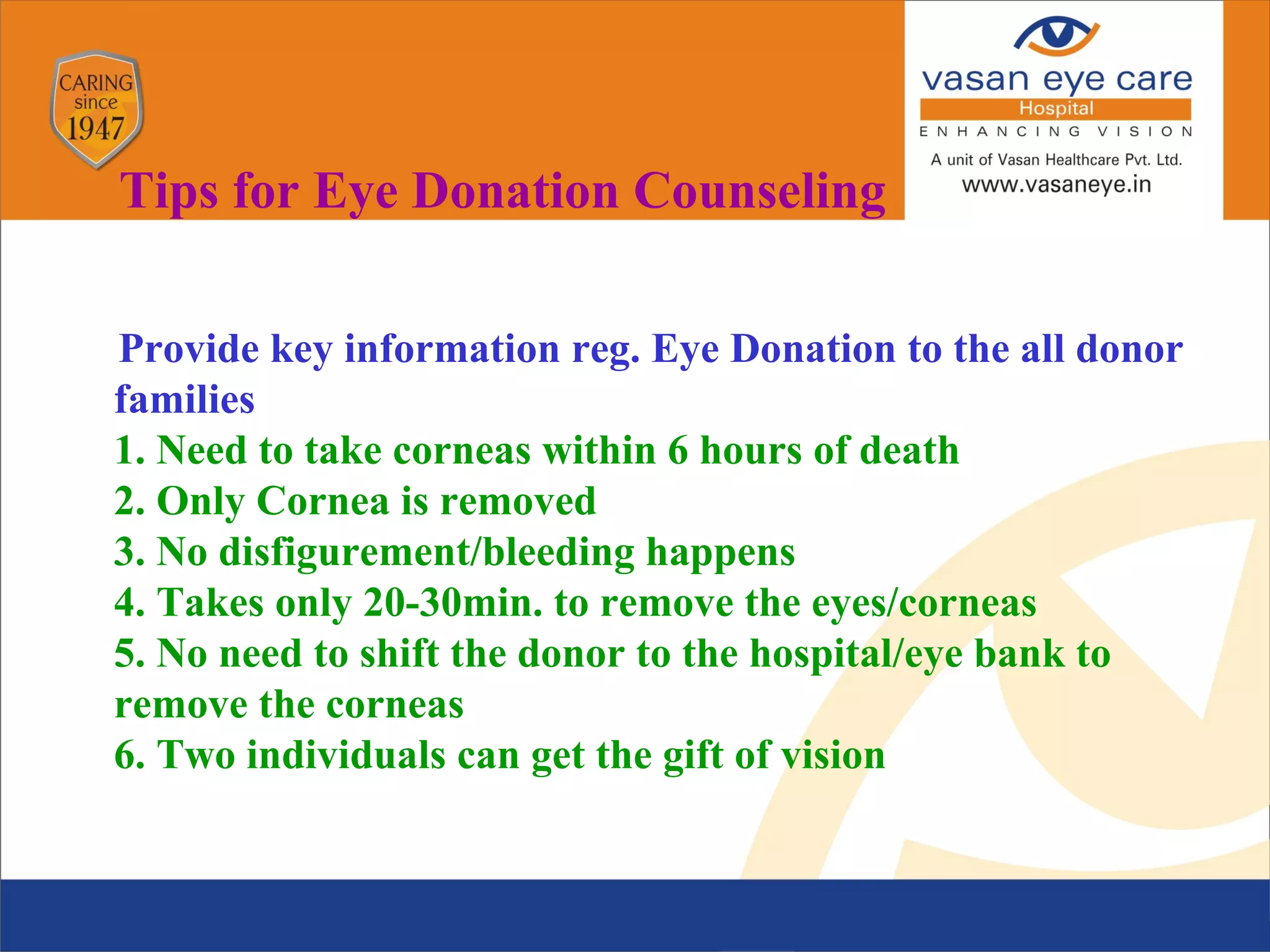 Tips for Eye Donation Counseling | PPT