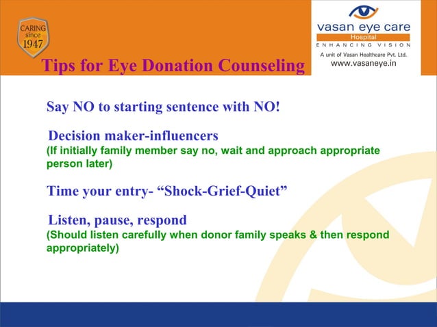 Tips for Eye Donation Counseling | PPT | Eye and Vision Conditions ...