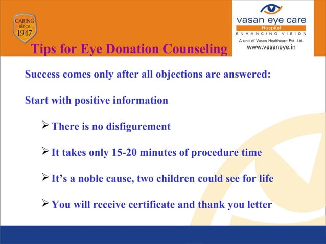 Tips for Eye Donation Counseling | PPT | Eye and Vision Conditions ...