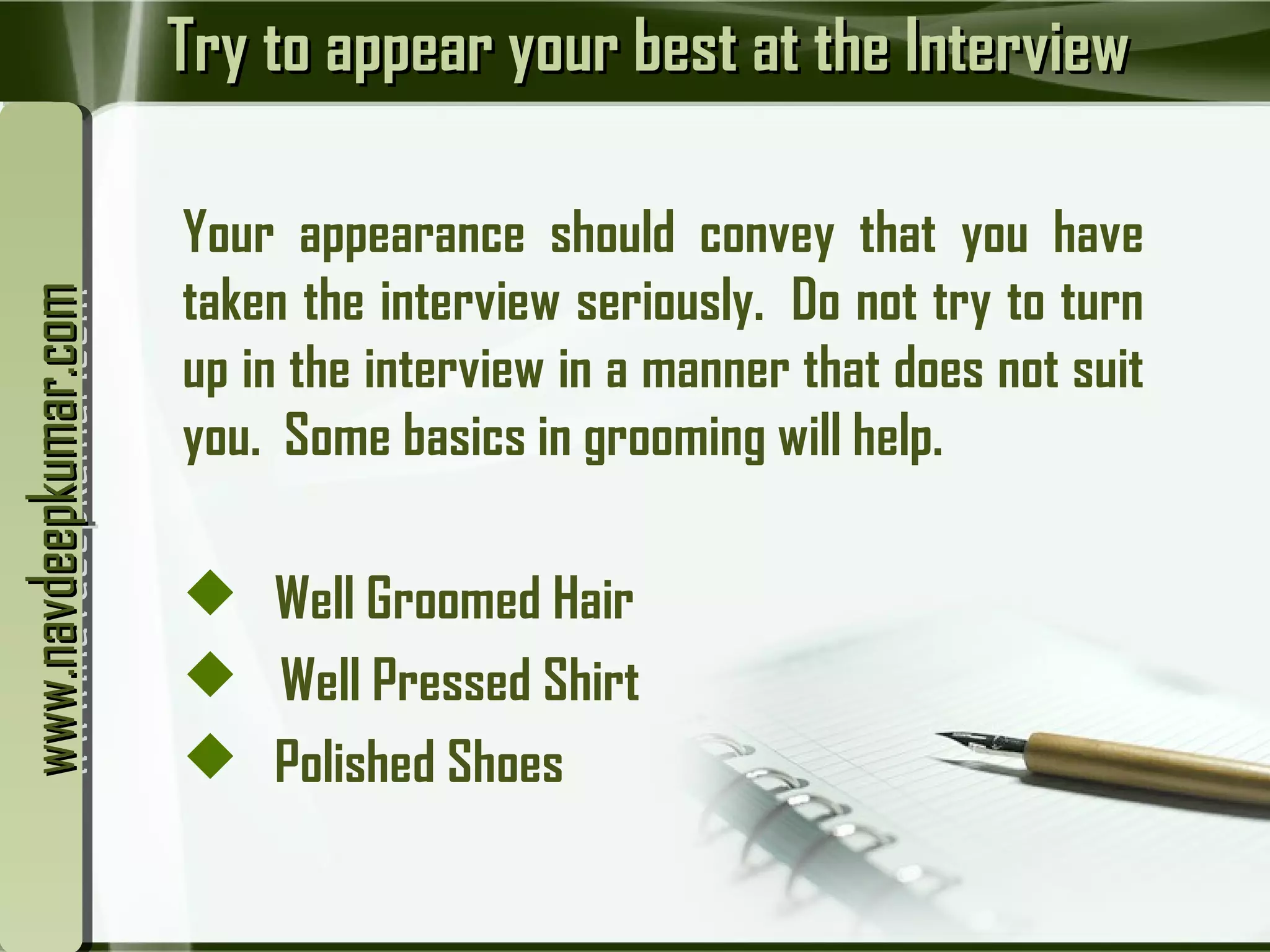 Tips for Fresher Interviews | PPT