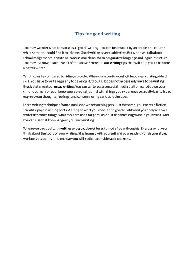 Tips for good writing | DOCX