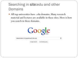 Tips for Effective Google Search | PDF